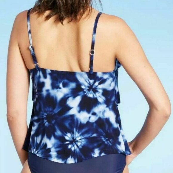 Aqua Green | Swim | Aqua Green Tiered Tankini Blue Tie Dye Swimsuit Top ...